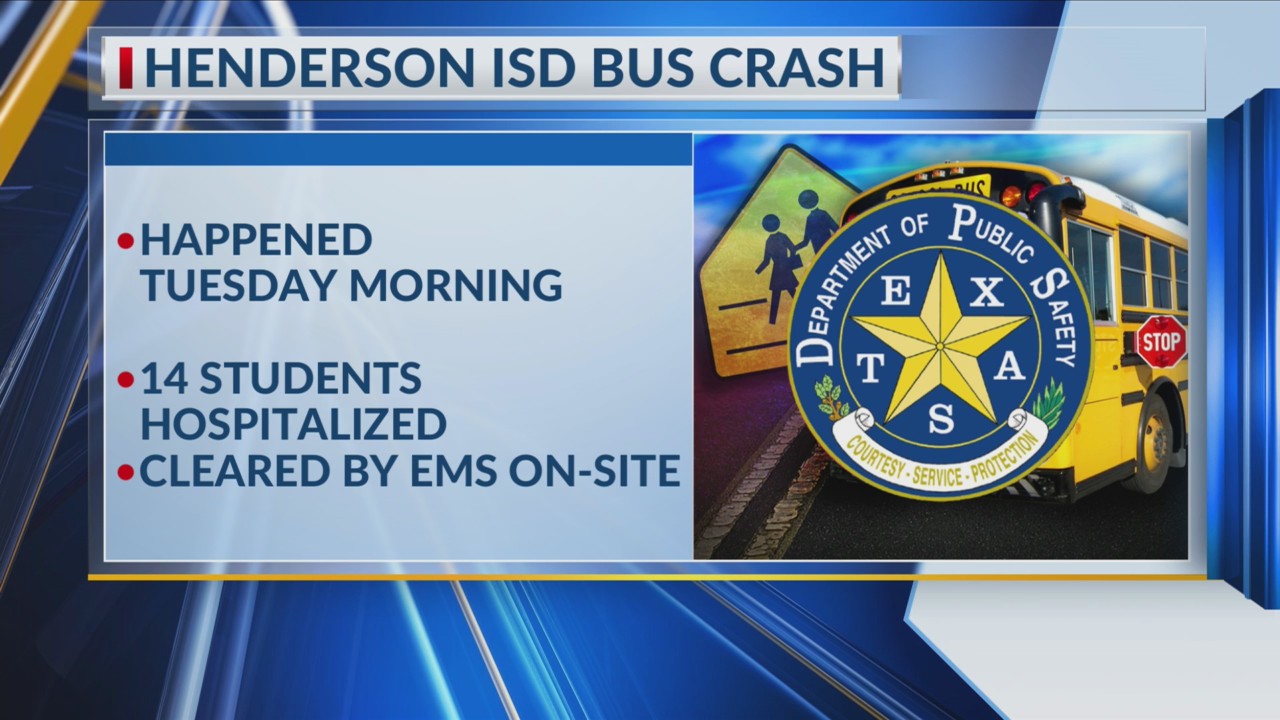 Henderson ISD bus crash; no serious injuries reported