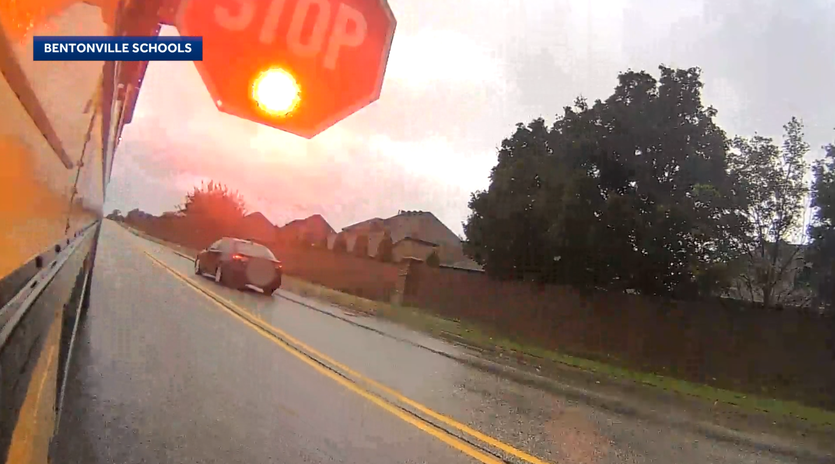 Bentonville school board reviews spike in drivers running bus stop signs