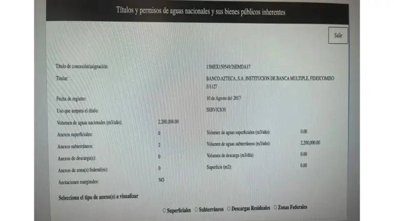 Dan a conocer concesiones de agua de Banco Azteca