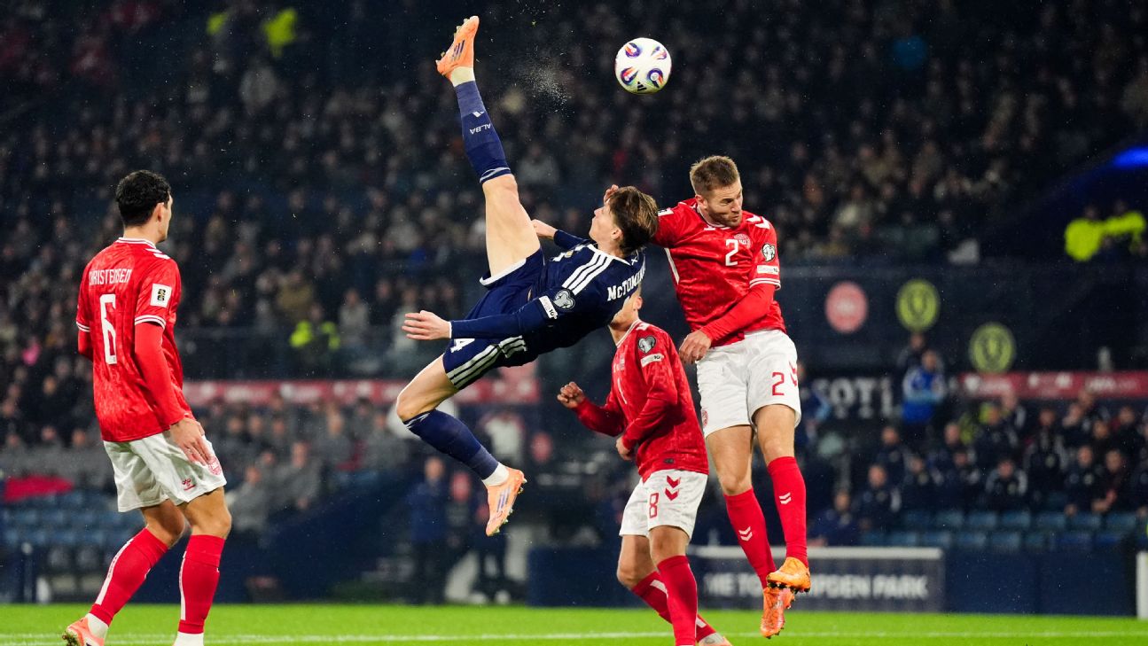 McTominay bicycle kick thrills Scotland fans in World Cup qualifier