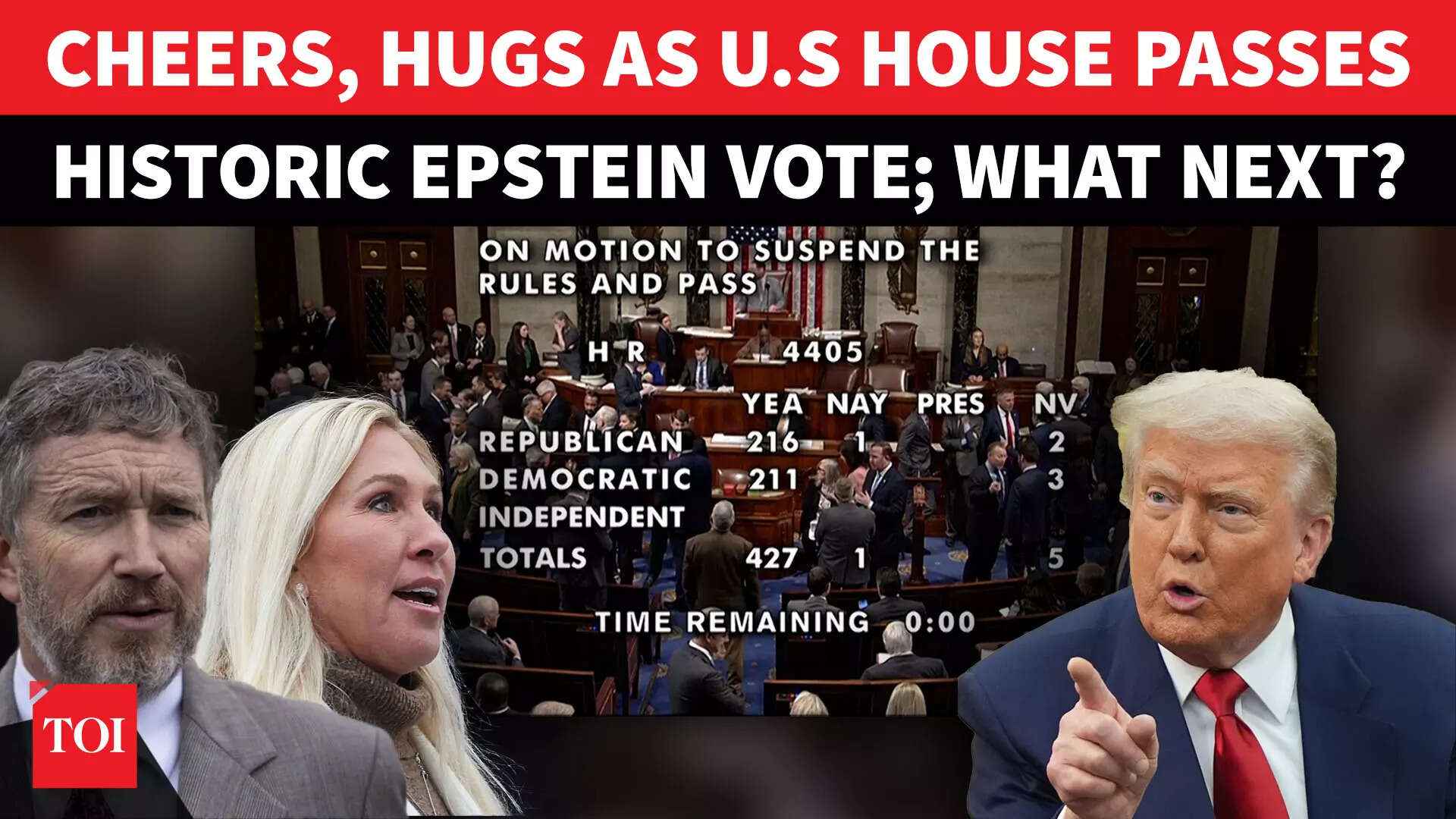 Historic 427-1 Vote: Bill To Expose Epstein Files Passes In House; Who ...