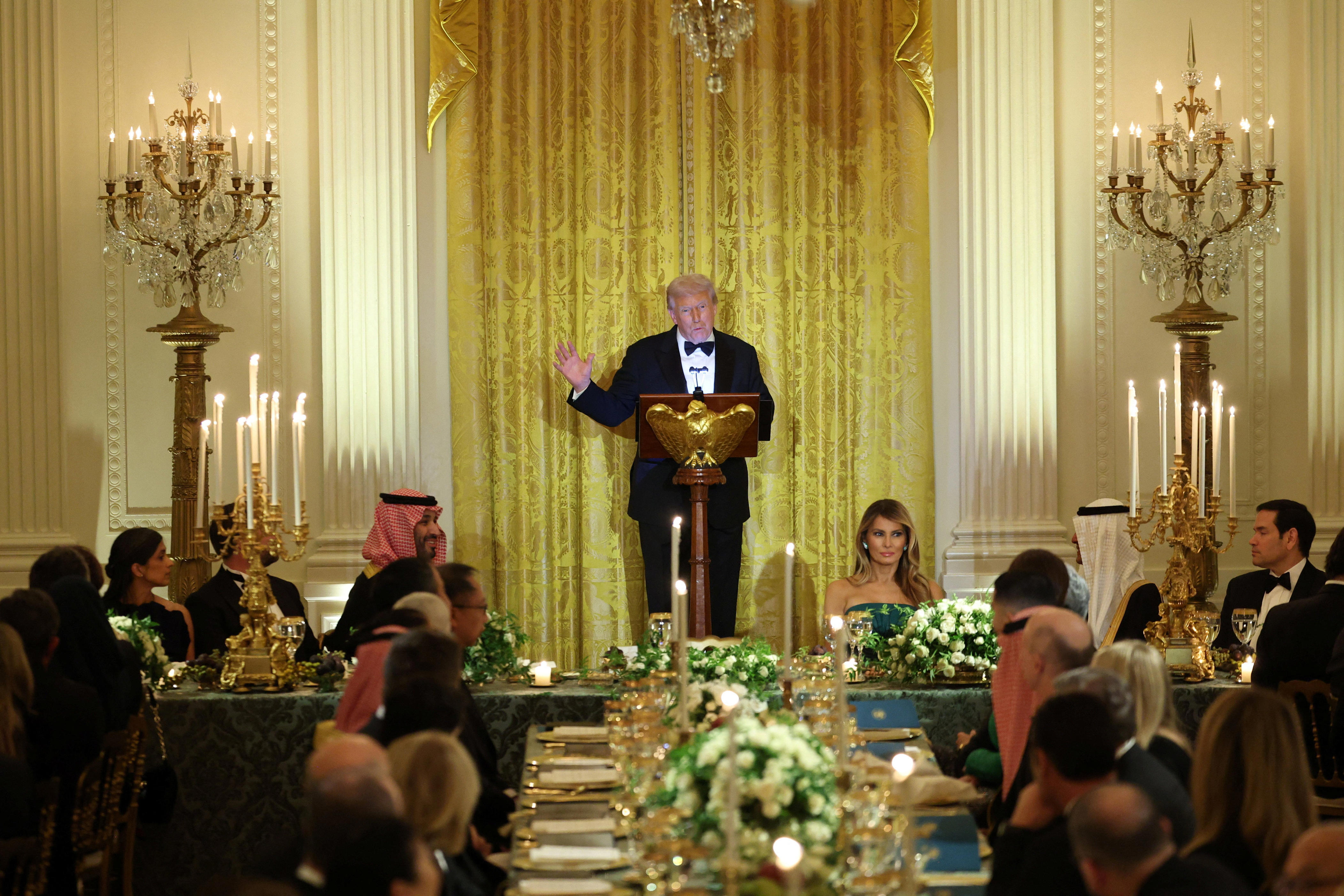 $1 trillion man: Trump woos Saudi prince at White House dinner