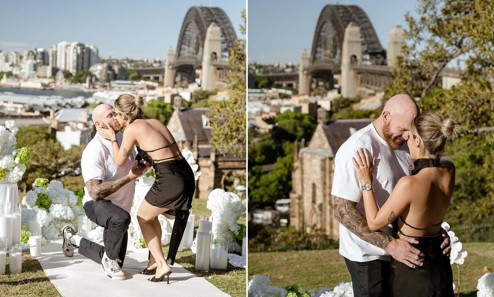 Footy great pops the question in beautiful proposal after his stunning ...