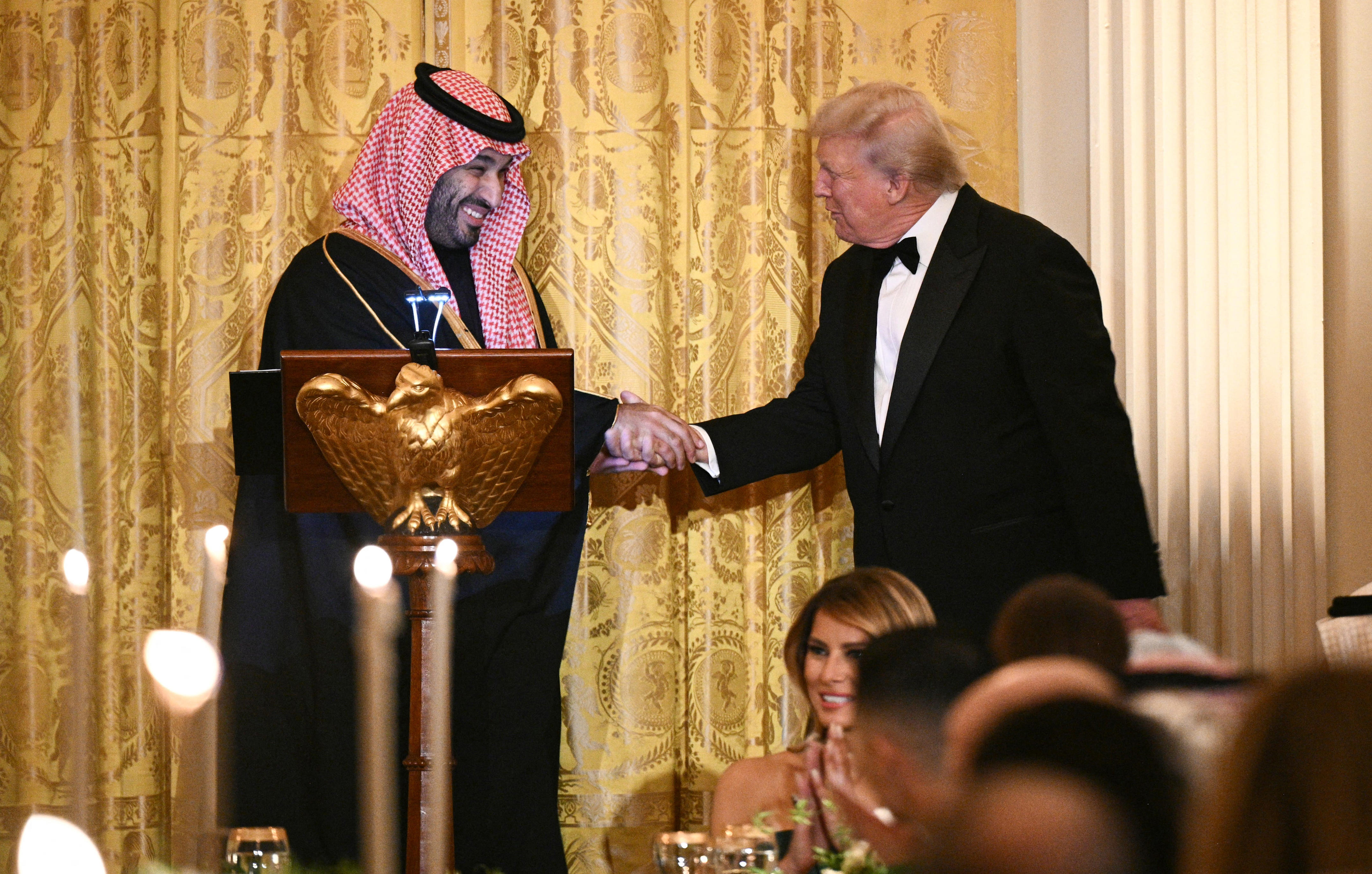 $1 trillion man: Trump woos Saudi prince at White House dinner