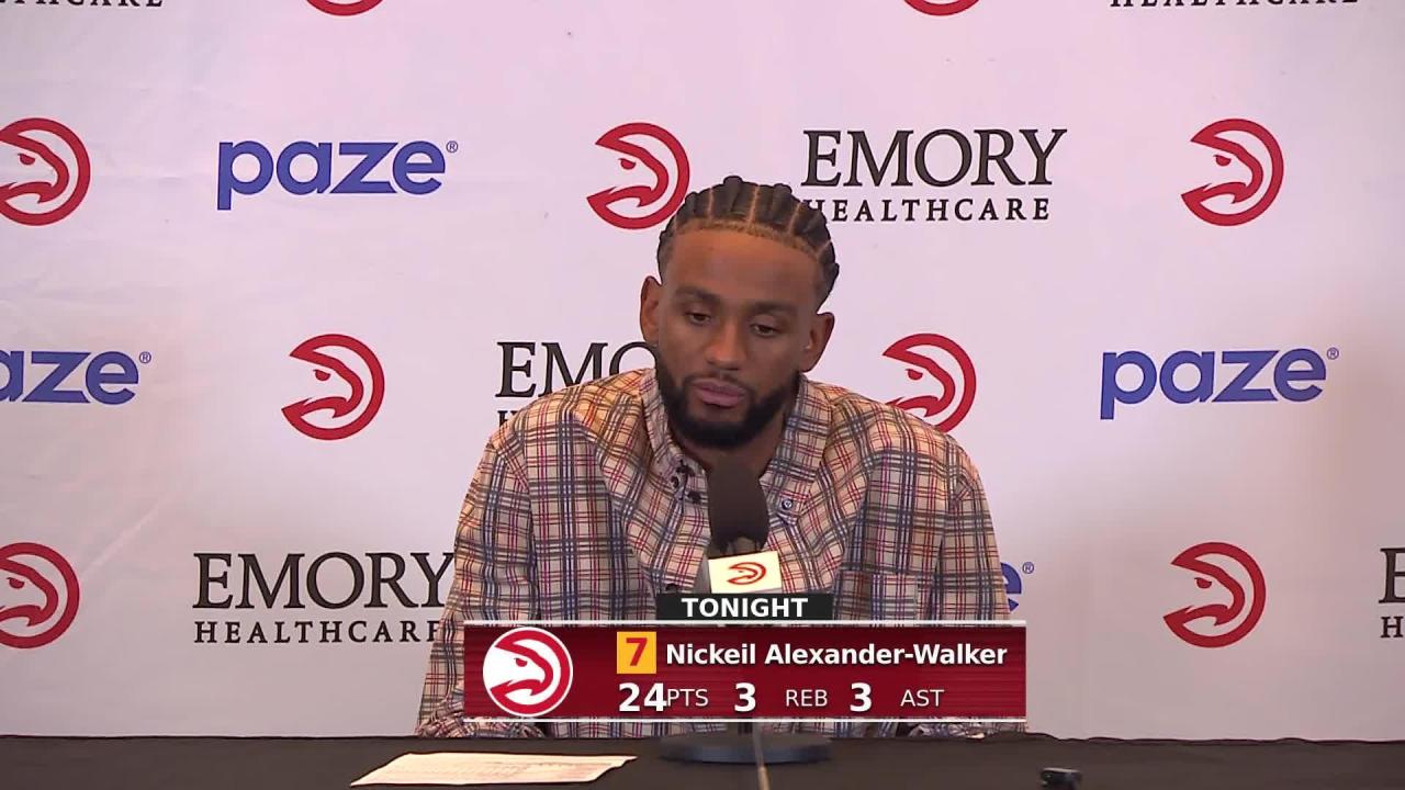 DET 120, ATL 112: Nickeil Alexander-Walker Postgame Media Availability