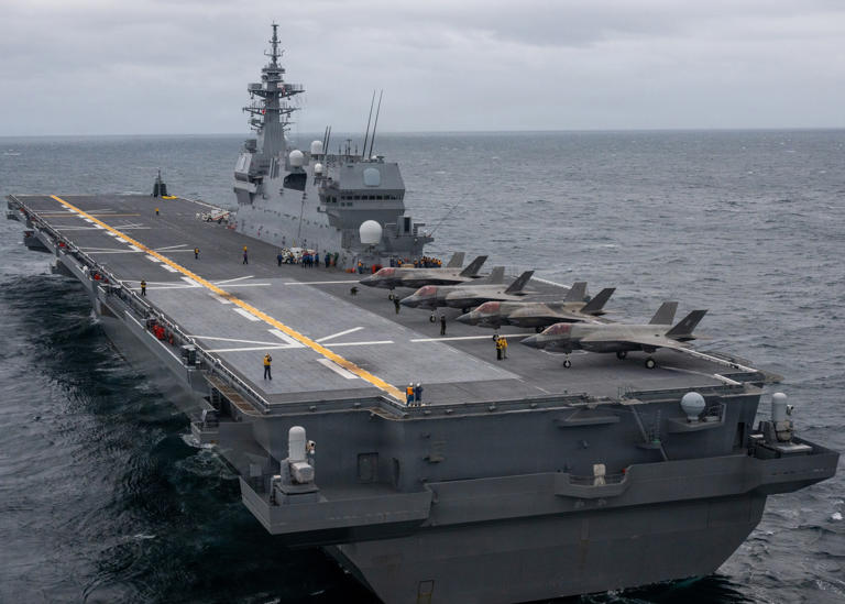 US F-35 jets launch from Japanese aircraft carrier