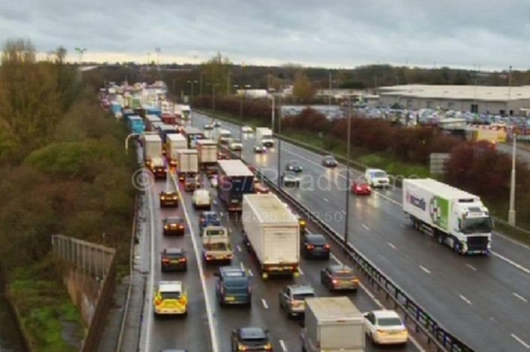 'Severe delays' on M6 and M5 after two cars and van involved in crash