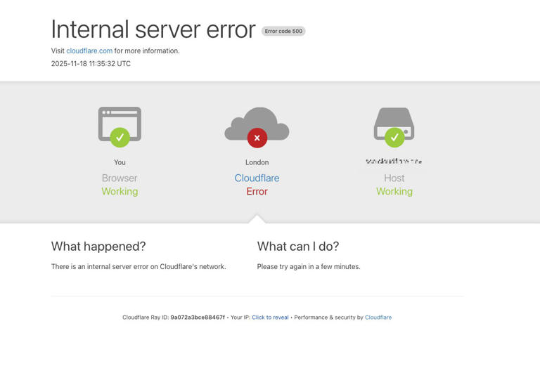 Mass internet outage caused by Cloudflare crash