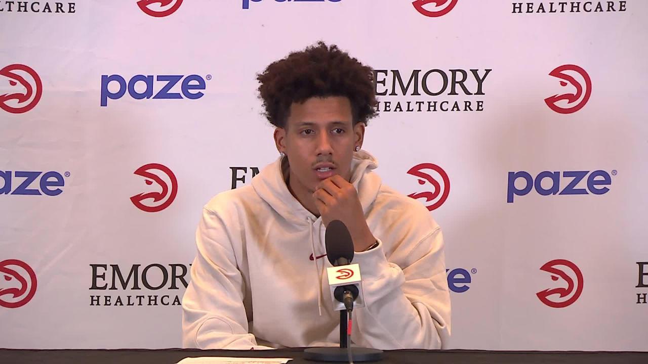 DET 120, ATL 112: Jalen Johnson Postgame Media Availability