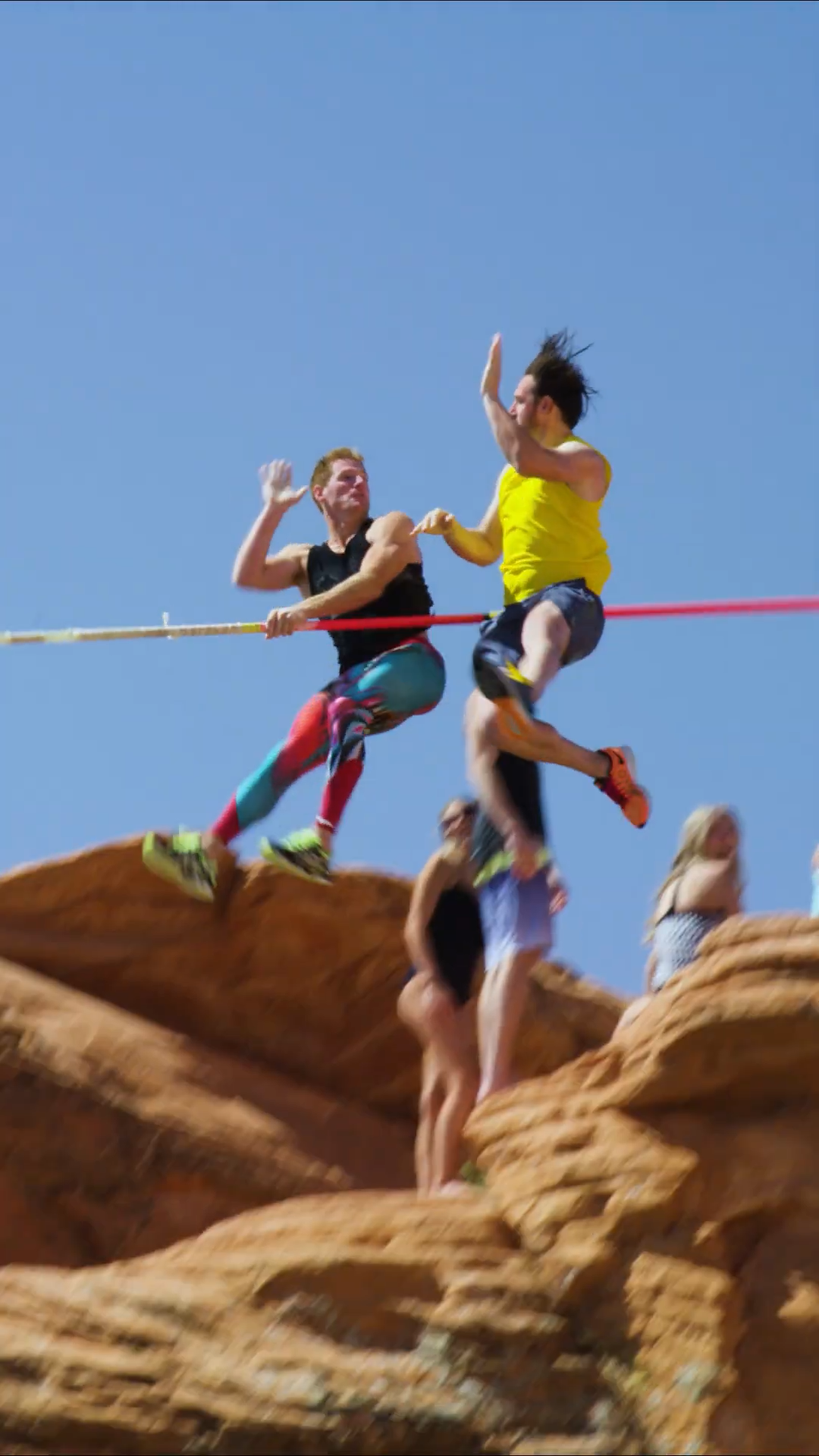 Two-Person Pole Vault Practice