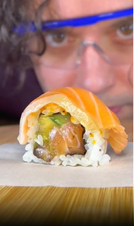 Bro Looks At Sushi Under The Microscope!