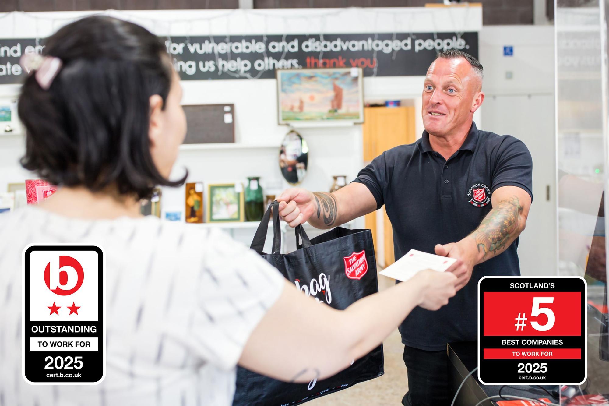 Salvation Army Trading Company Ranked 5th Best Company in Scotland