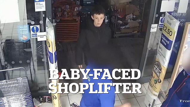 Moment baby-faced shoplifter lunges at Tesco worker with screwdriver