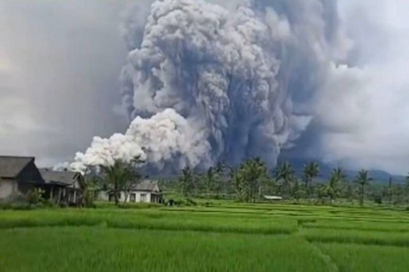 Mass chaos as volcano erupts in triple inferno blasting out 2,625ft ash ...