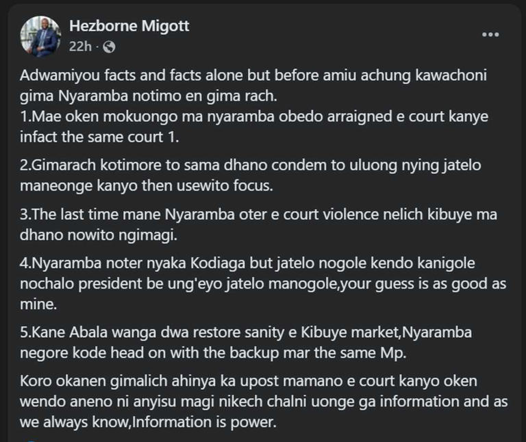 Nyaramba: Fresh details show Kibuye Market chairlady detained for ...