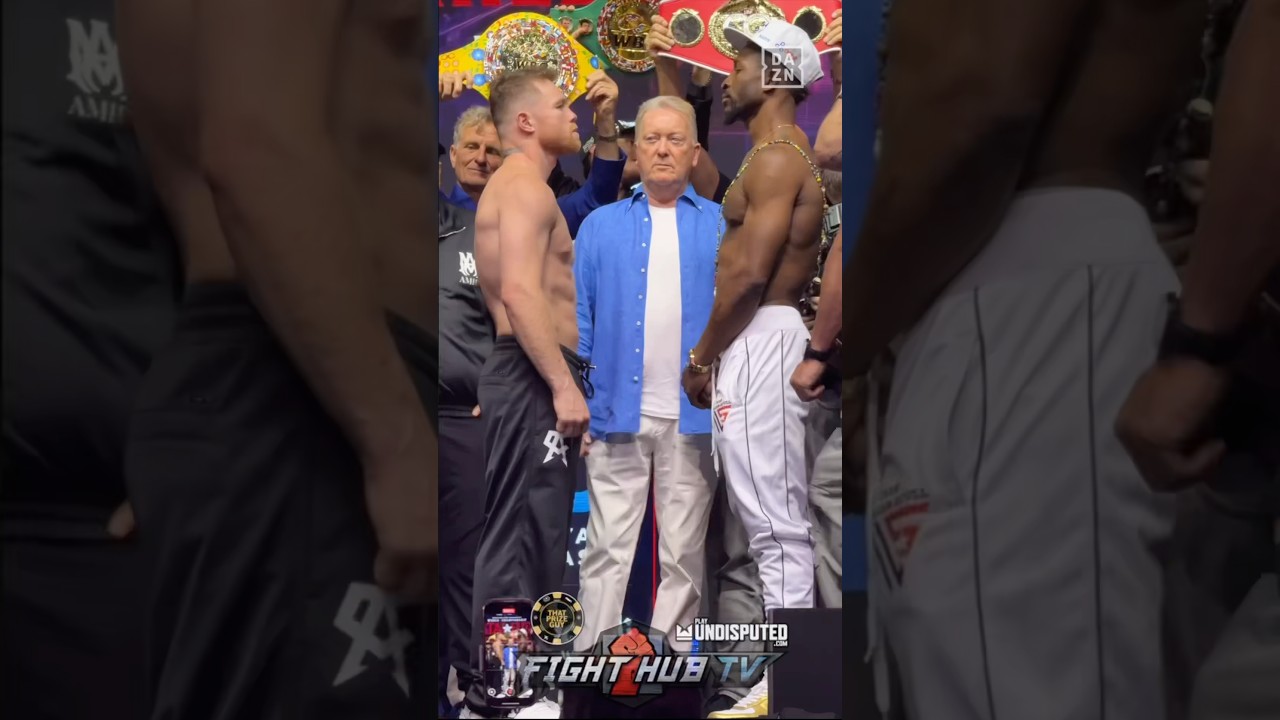 Canelo NOT INTIMIDATED by Scull size at weigh in FINAL FACE!