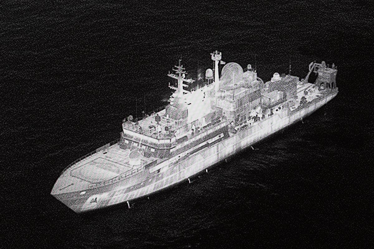 Russian spy ship on edge of UK waters directed lasers at RAF pilots