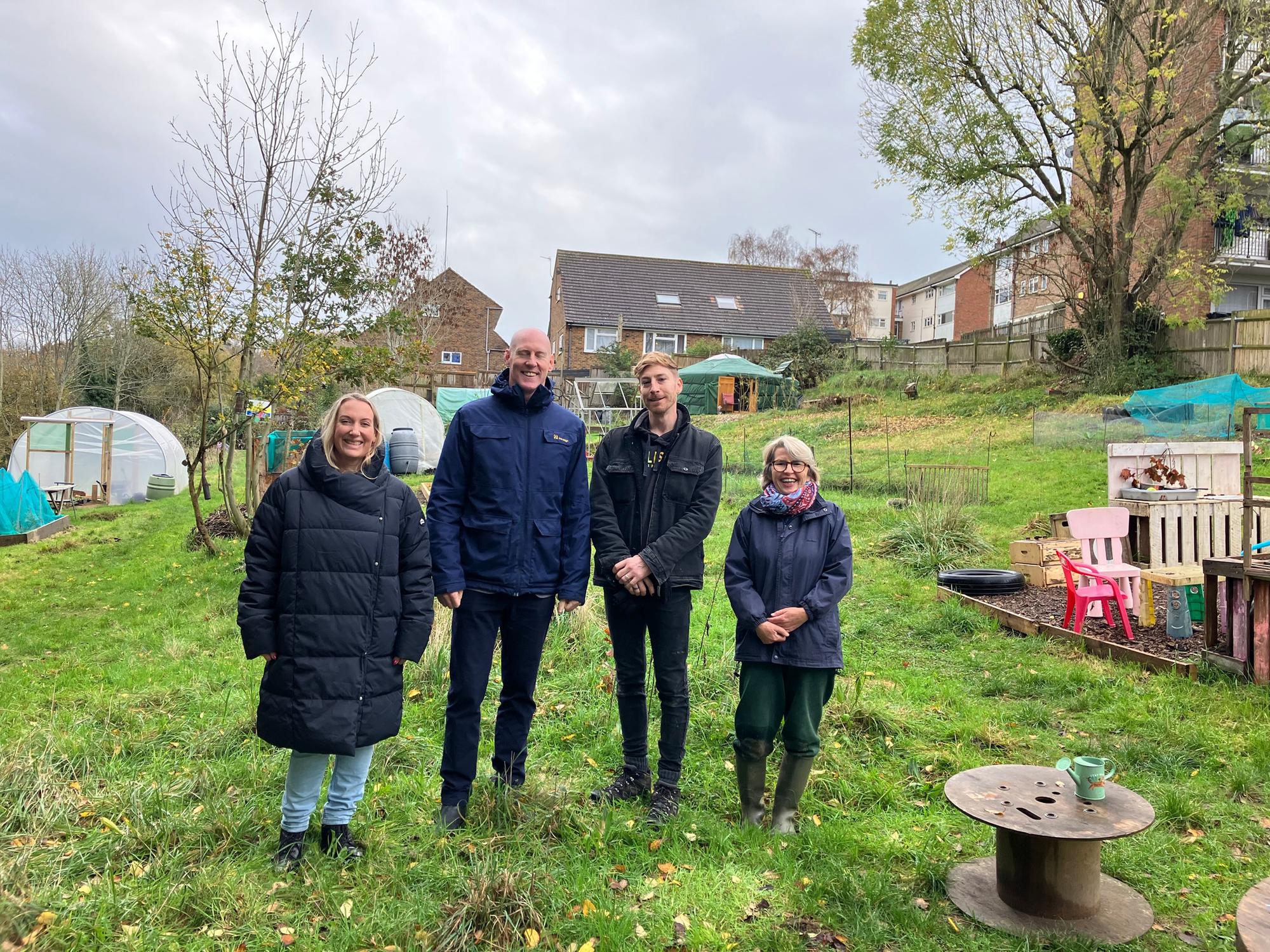Kieran Mullan MP praises community nursery and garden in Sidley