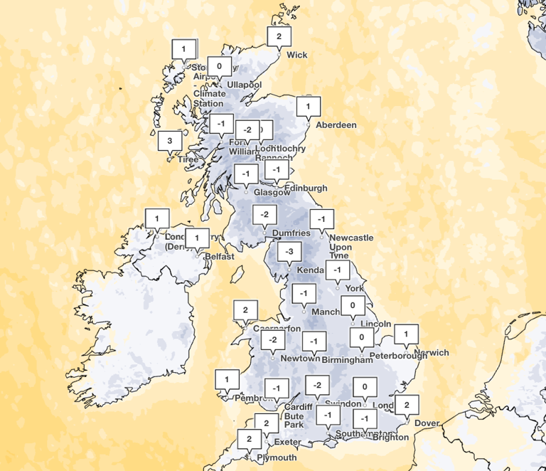 Met Office maps show snow and ice warnings as UK temperatures set to ...