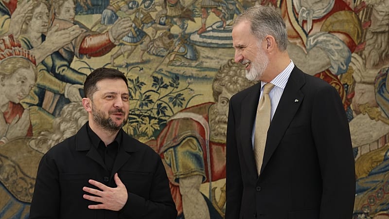 Wojna w Ukrainie: prezydent Zełenski z wizytą w Madrycie