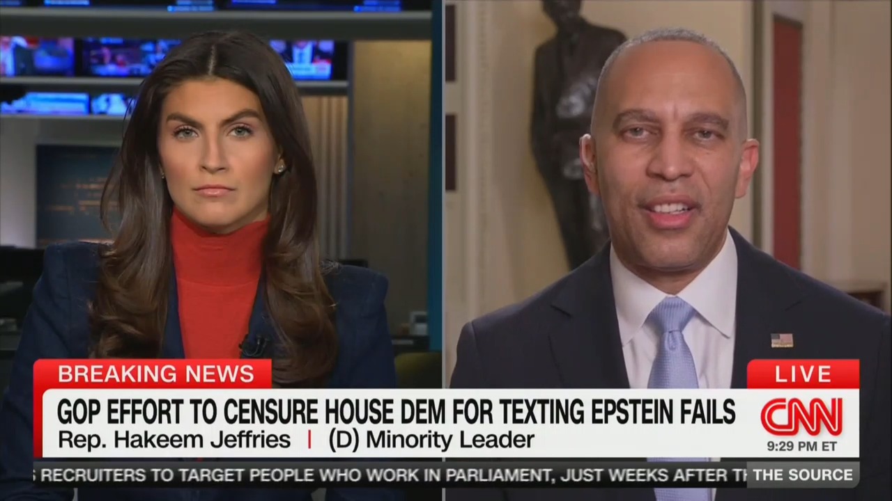 CNN’s Kaitlin Collins Grills Hakeem Jeffries on Plaskett-Epstein Texts ...