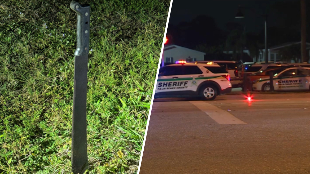 Man with machete hospitalized after he's shot by Palm Beach deputy: Sheriff