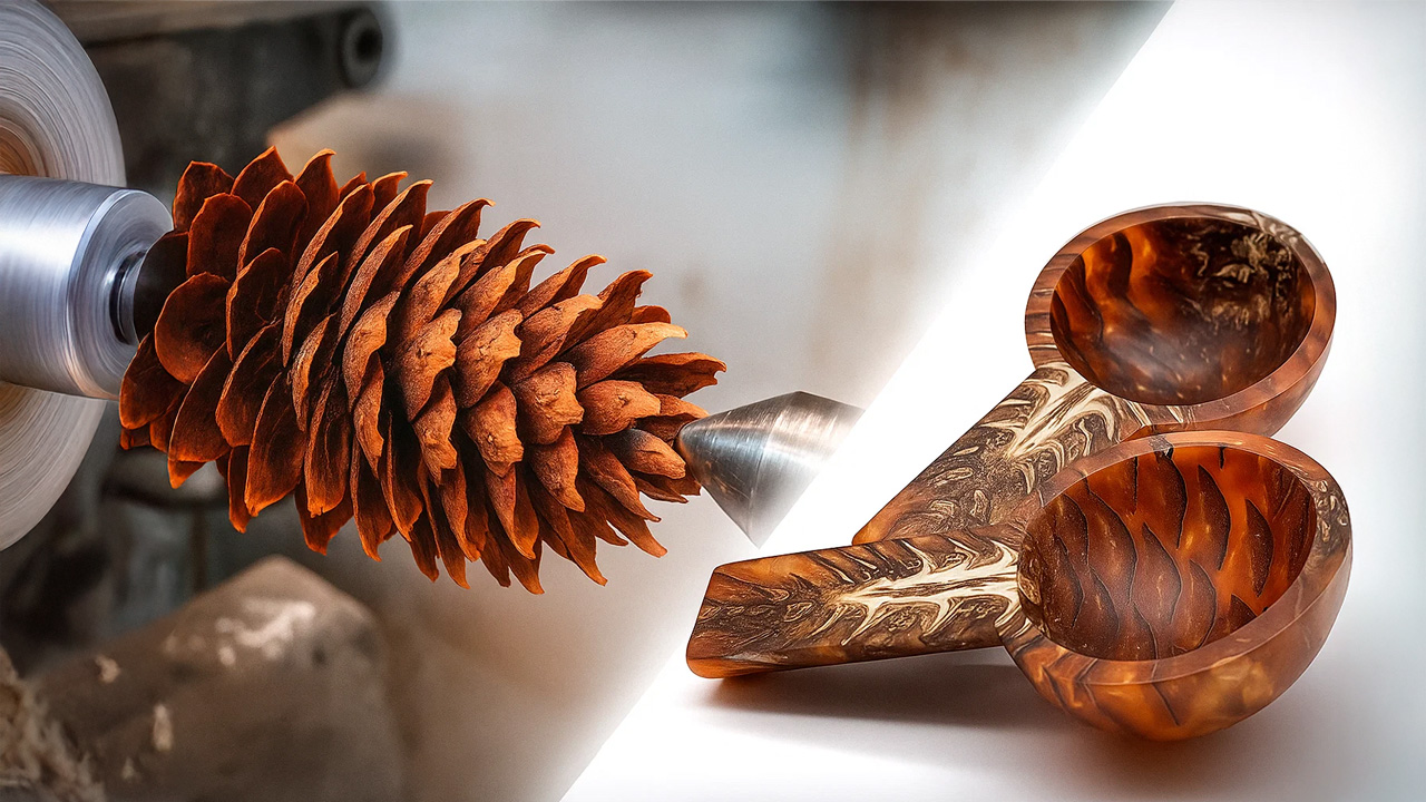 I turned a pine cone into coffee spoons!