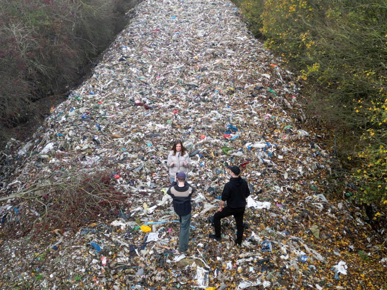 'Catastrophic' 500ft fly-tipped mountain of waste contains rubbish from ...