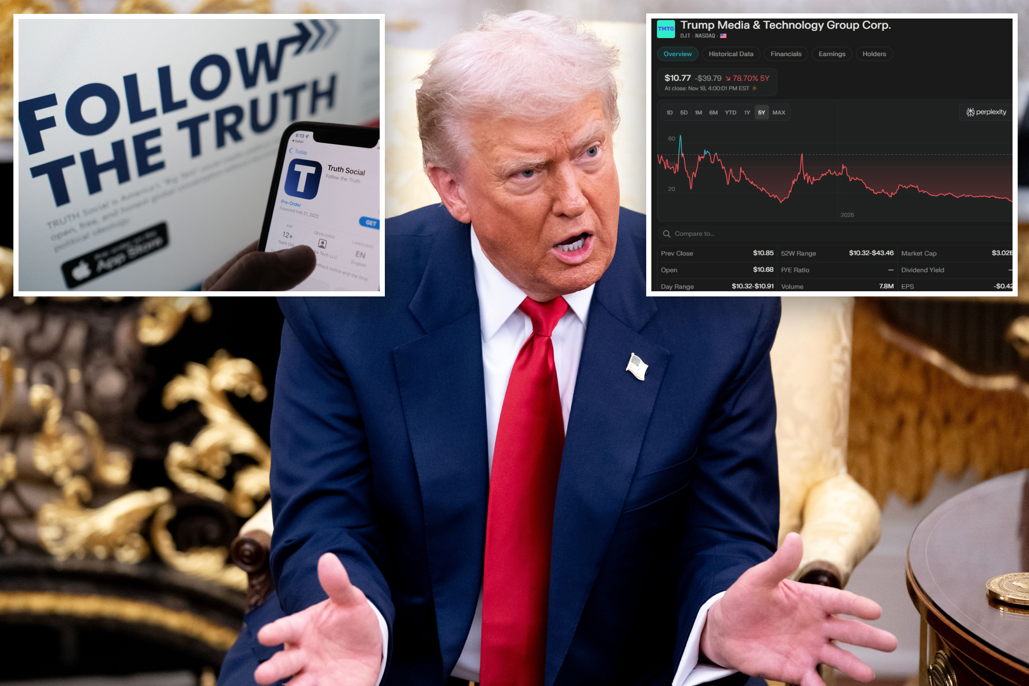 Trump Media stock crashes to all-time lows, wiping out $5B in First ...