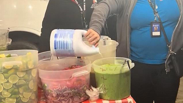 Health inspectors douse unsafe street food with bleach