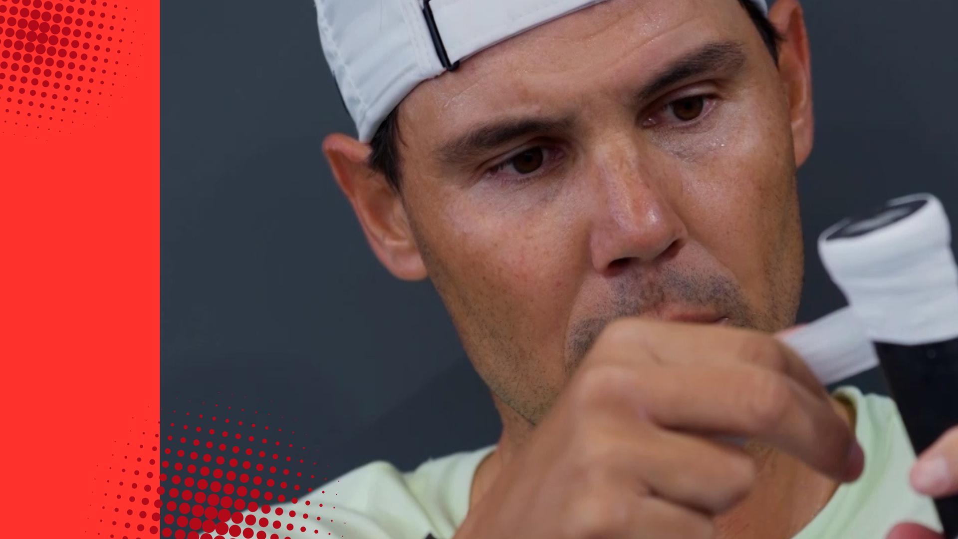 Guess who is back for a spot of tennis - Rafael Nadal returns to the court at his academy, one ...