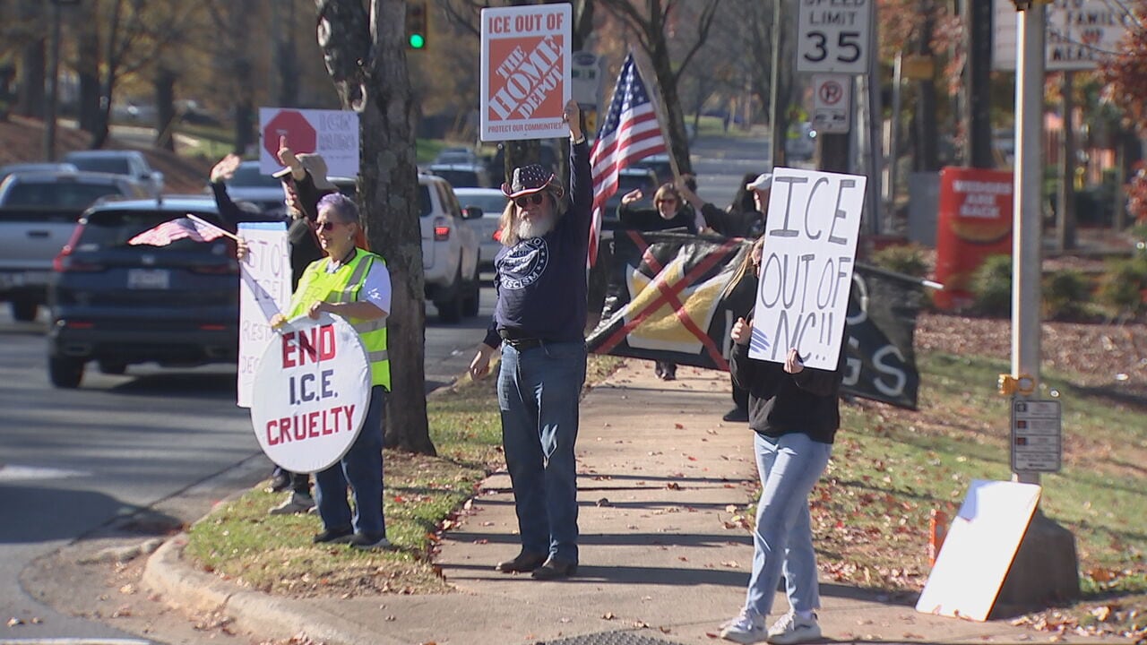 Protesters in southeast Charlotte call for end to border patrol operations
