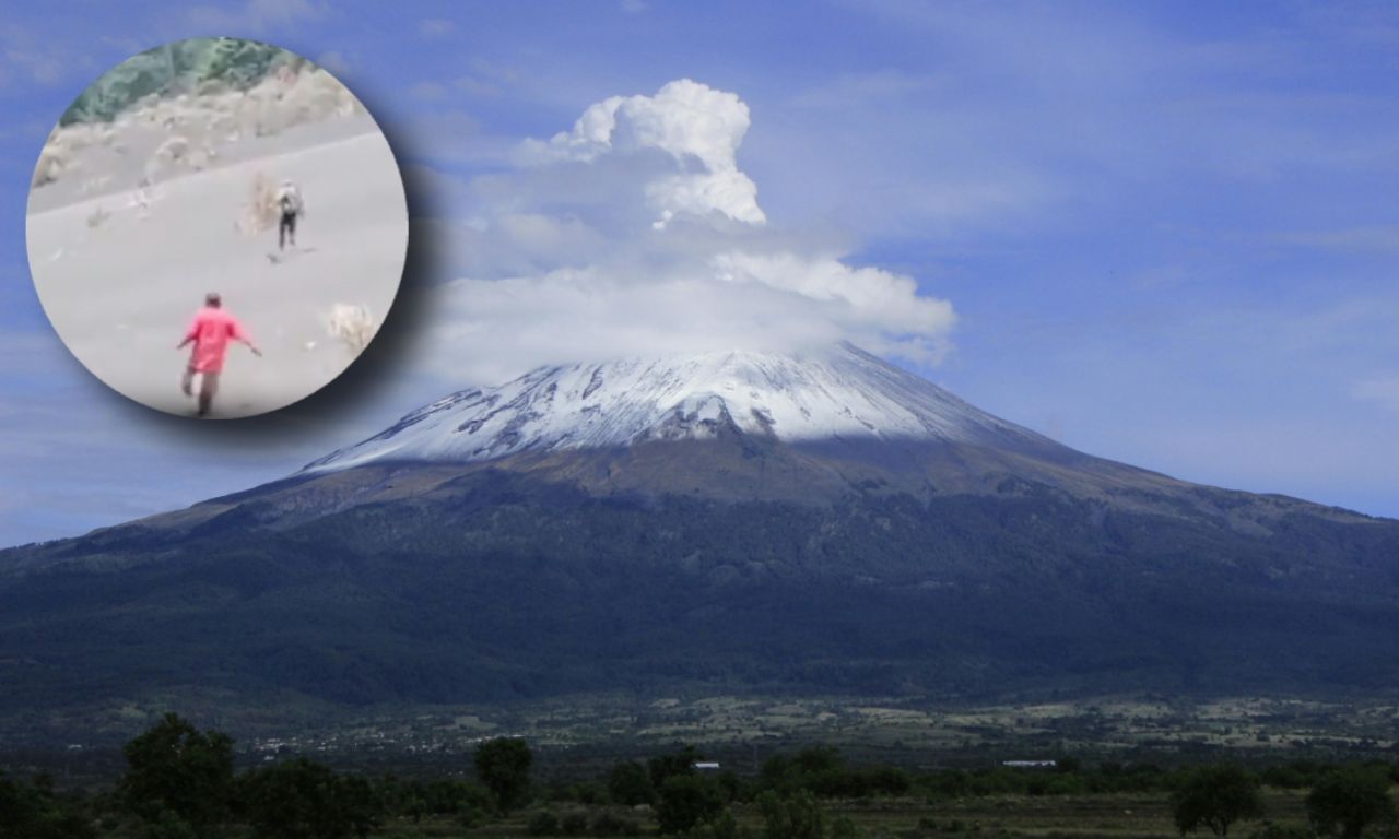 Video: cuatro hombres y un perro bajan corriendo desesperados del ...
