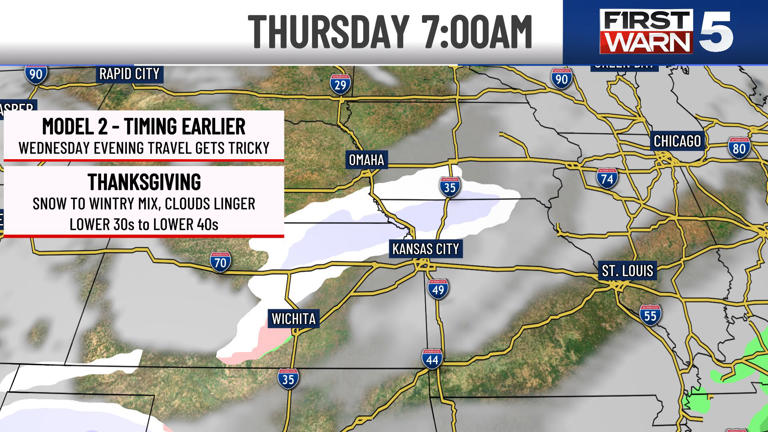 Cold air brings signs of snow for Thanksgiving!