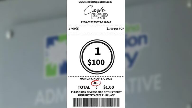S.C. lottery to refund CASH POP tickets after print error