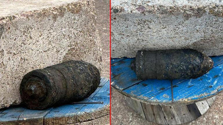 Yer: İstanbul! Sahilde panik anları: Havan topu mermisi karaya vurdu