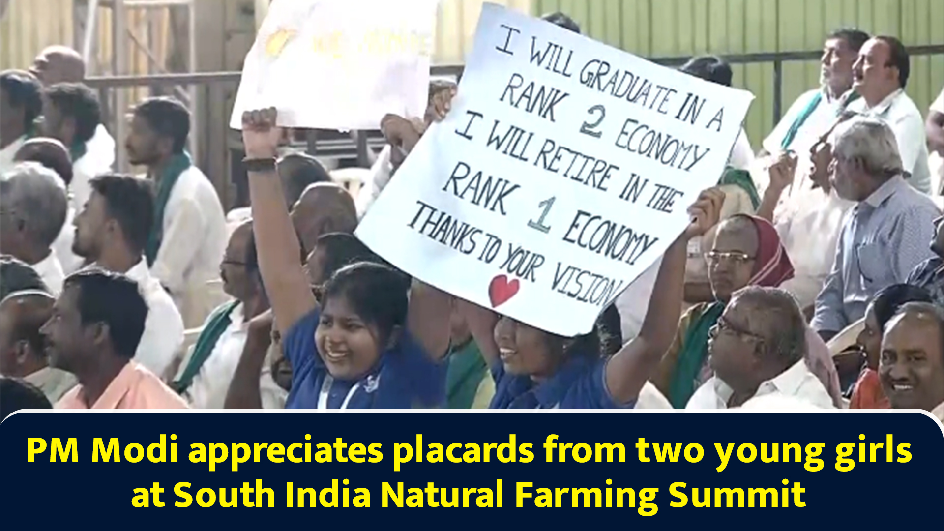 PM Modi appreciates placards from two young girls at South India ...