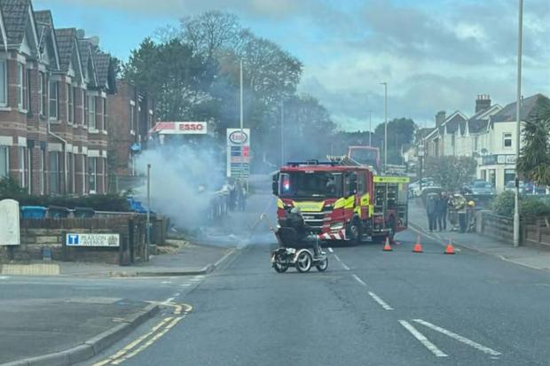 Accidental skip fire closes road in Poole