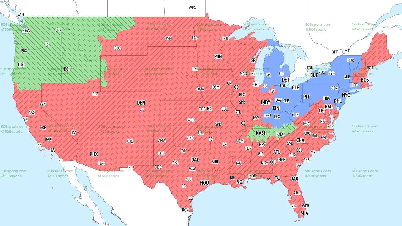NFL Week 12 television maps: New York Giants vs. Detroit Lions