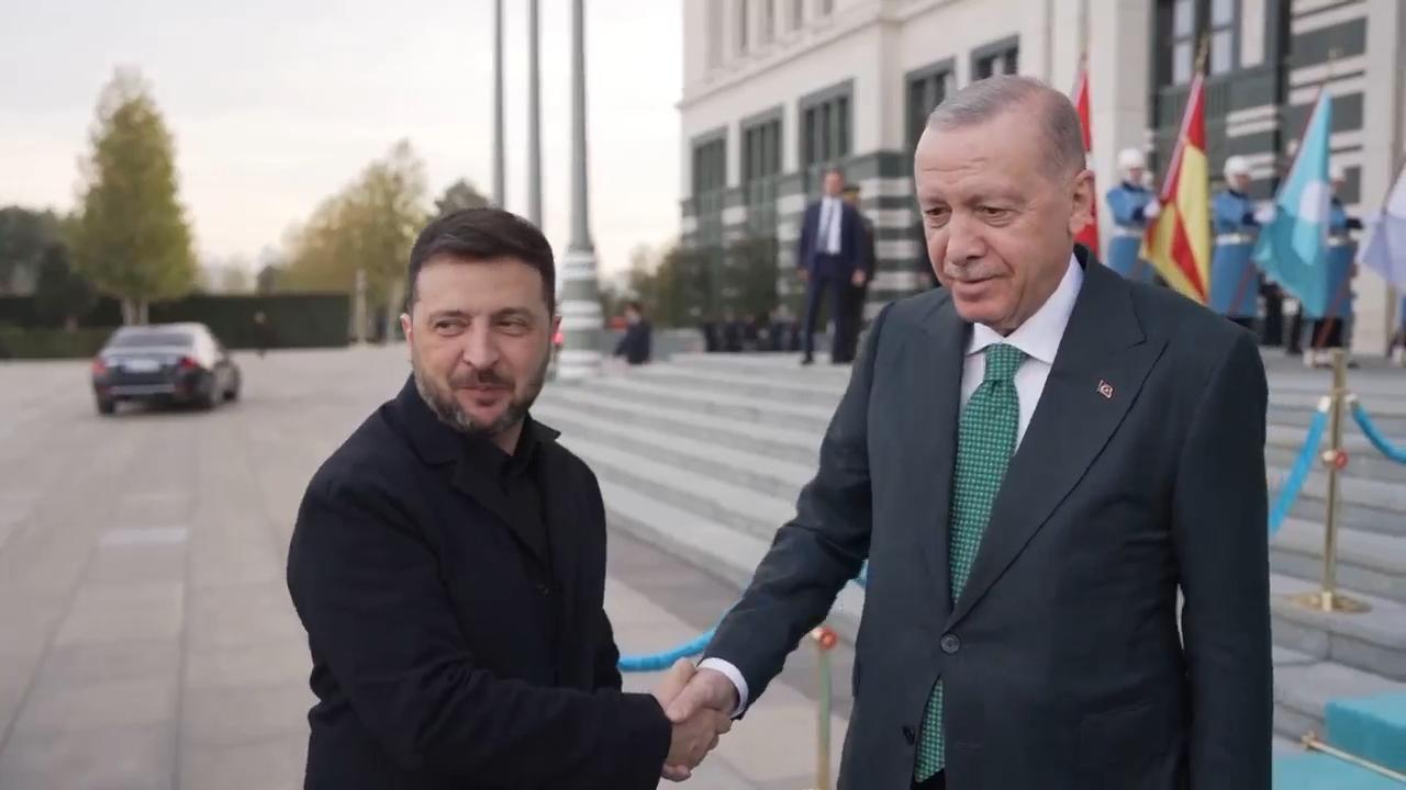 Ukrainian President Zelenskyy meets Turkish President Erdogan in Ankara ...