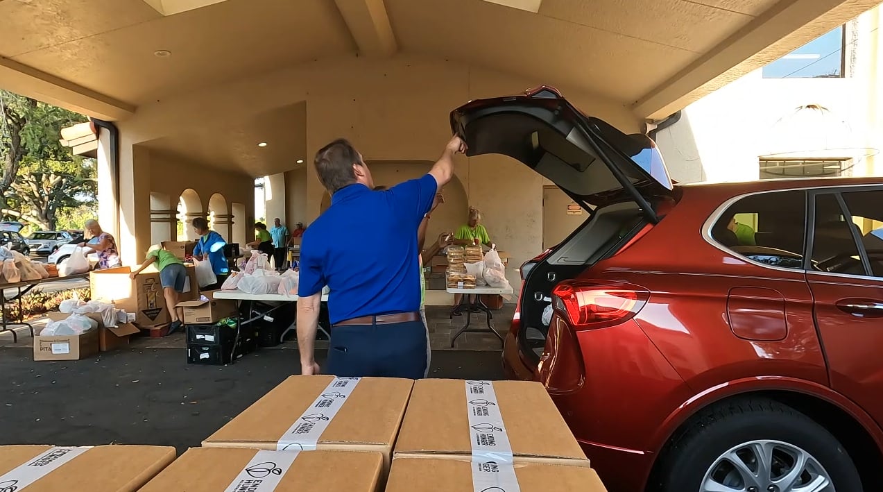 Senior Friendship Center handing out turkeys for Thanksgiving