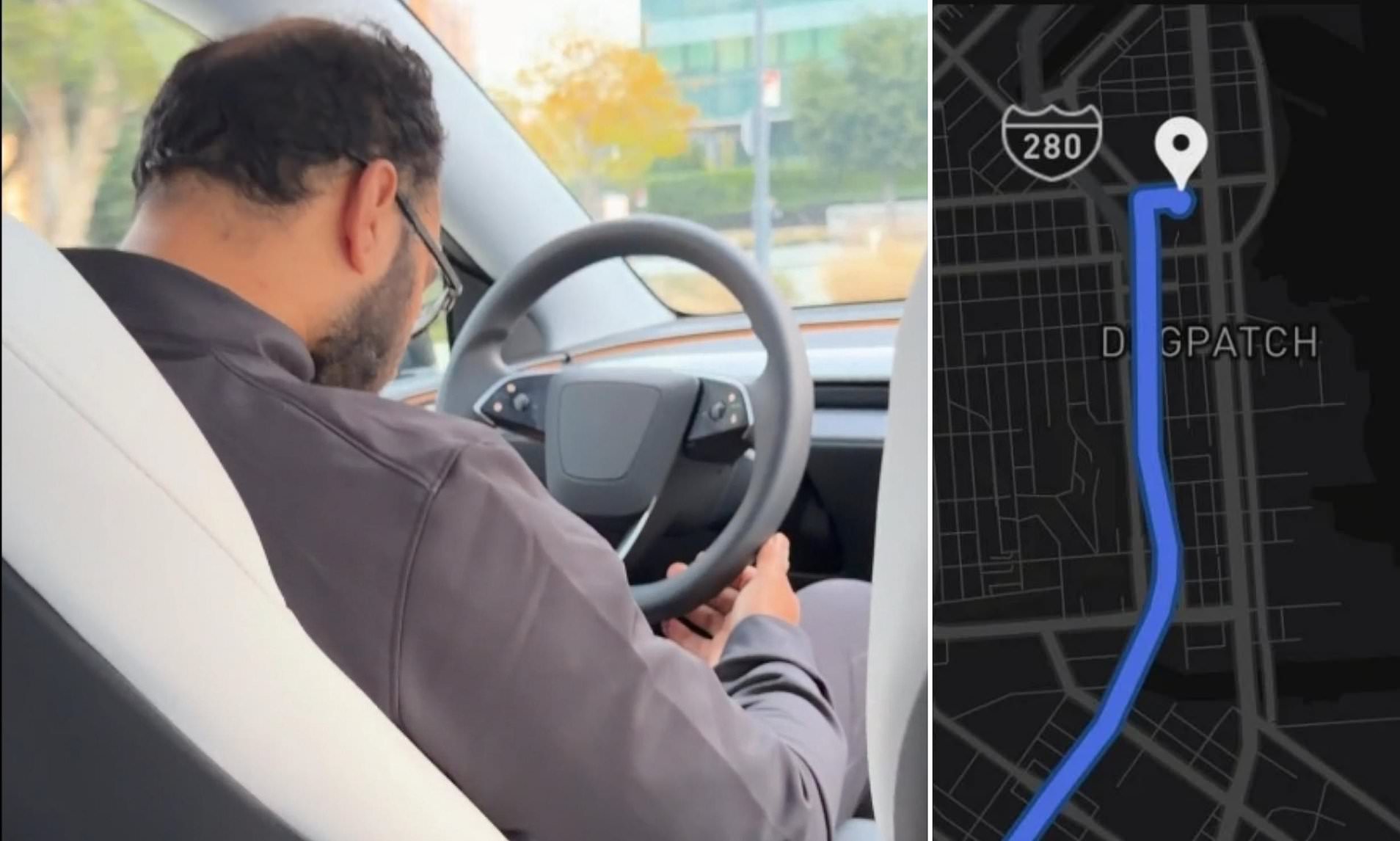 My Tesla taxi driver was SLEEPING at the wheel as we whizzed through ...