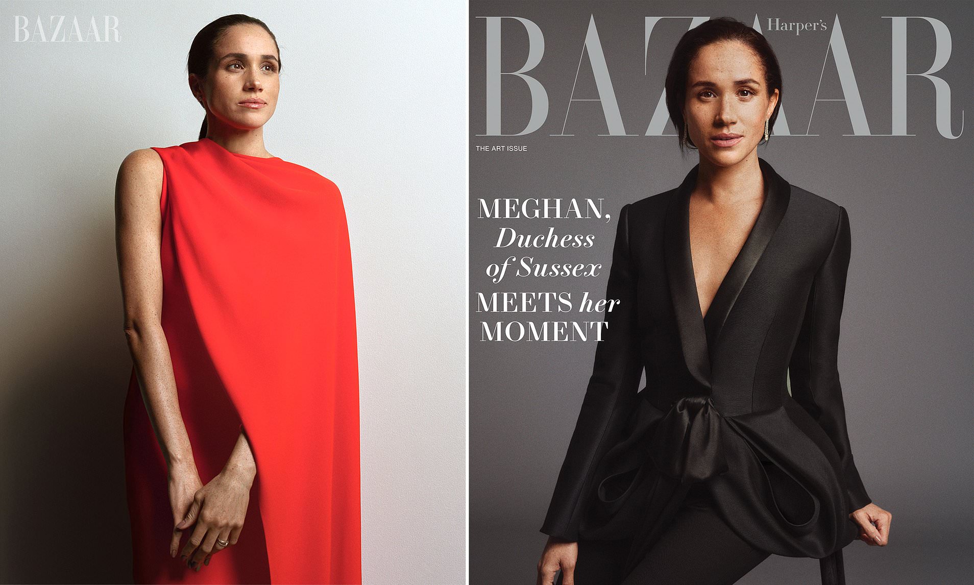 Meghan Markle goes barefaced as she poses on cover of Harper's Bazaar ...