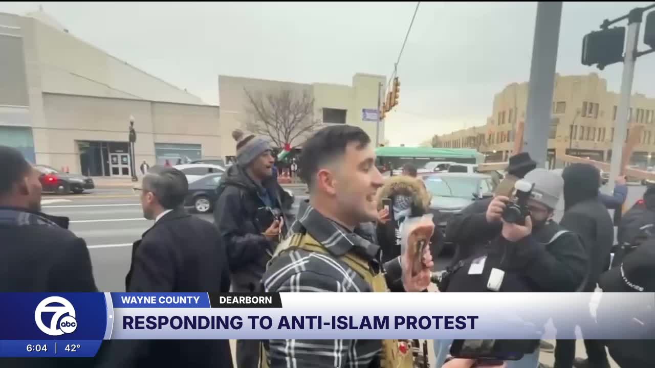 Dearborn residents counter hate with kindness during anti-Islam protest
