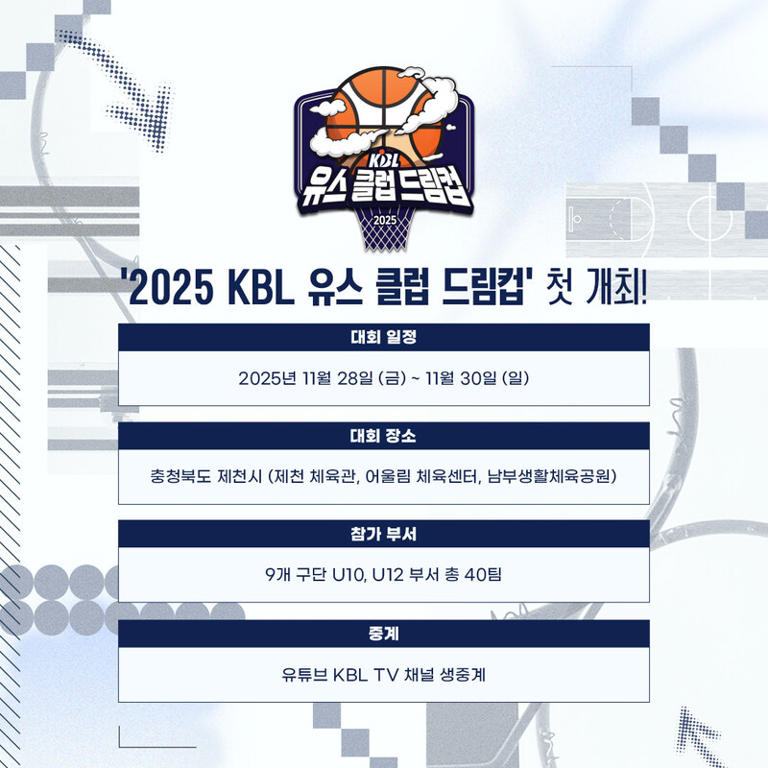 2025 KBL 유스 클럽 드림컵, 8일부터 첫 개최