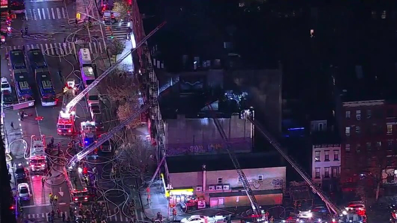 Four-alarm fire tears through East Harlem beer garden
