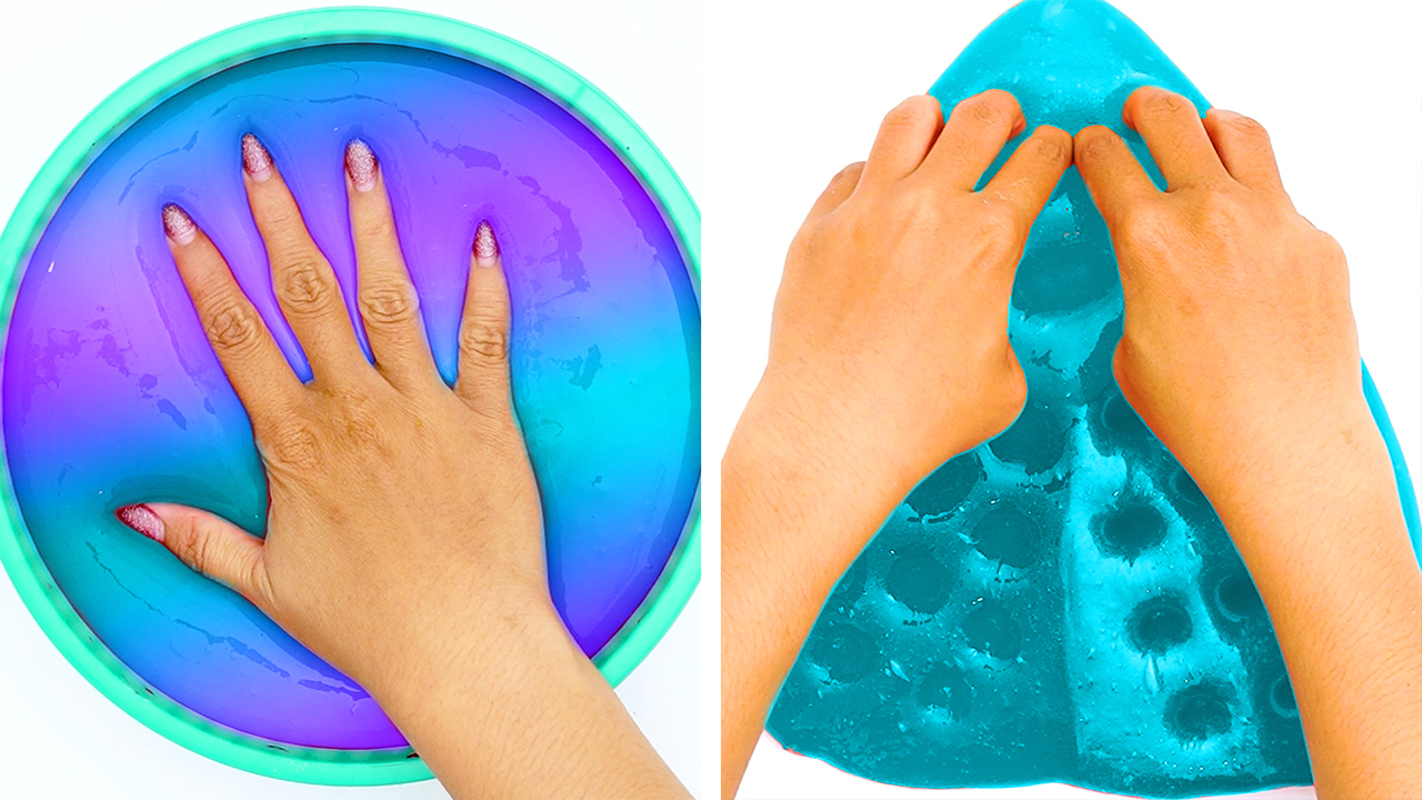 Ombre Slime en Dikke Blauwe Slime, ASMR-Combinatie