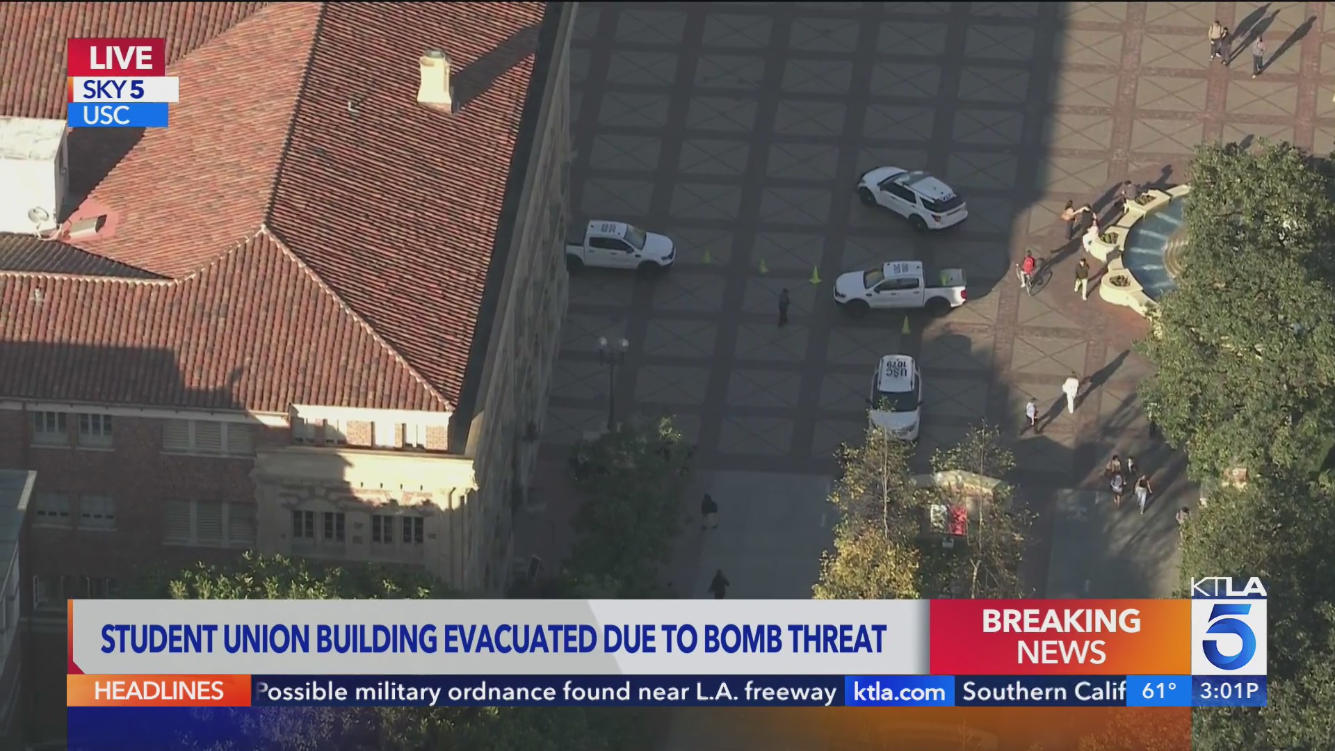 USC Student Union evacuated due to bomb threat