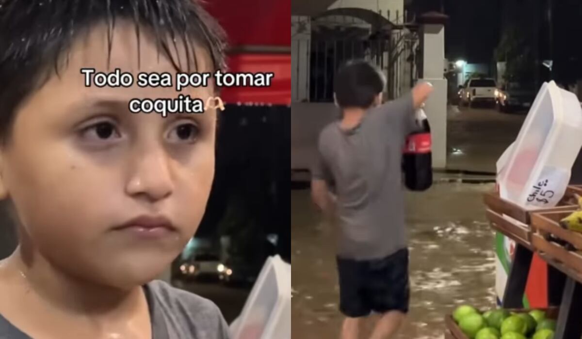 Niño se vuelve viral por acudir entre la inundación por una Coca-Cola ...