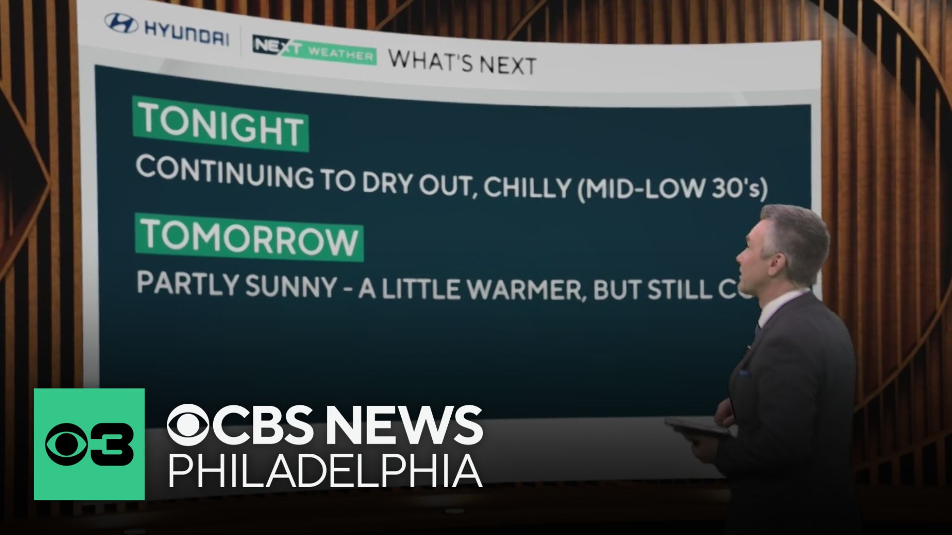 Chilly Wednesday night in Philadelphia region